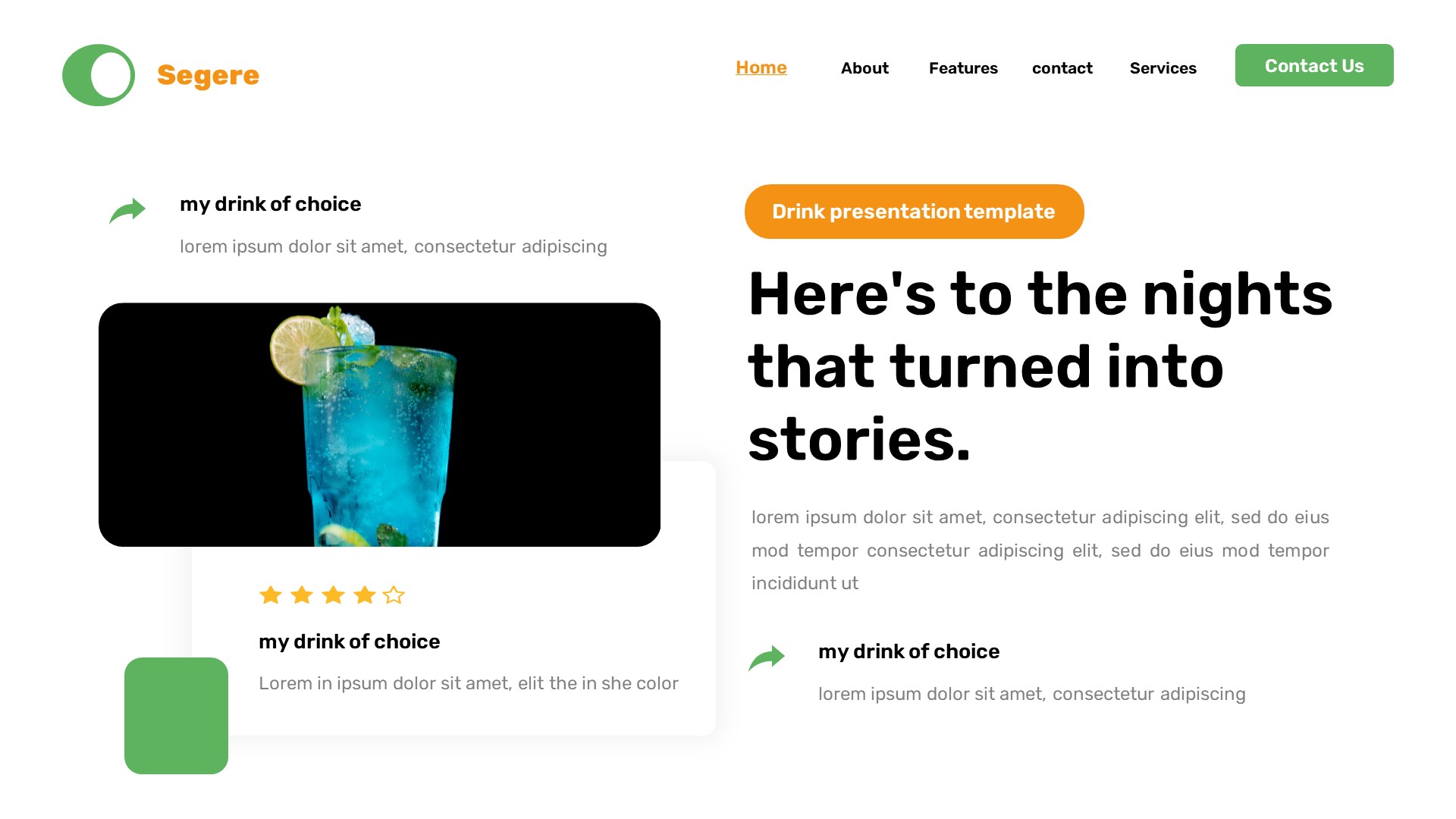 Segere - Drink Fresh Fruit Powerpoint Template, Presentation Templates