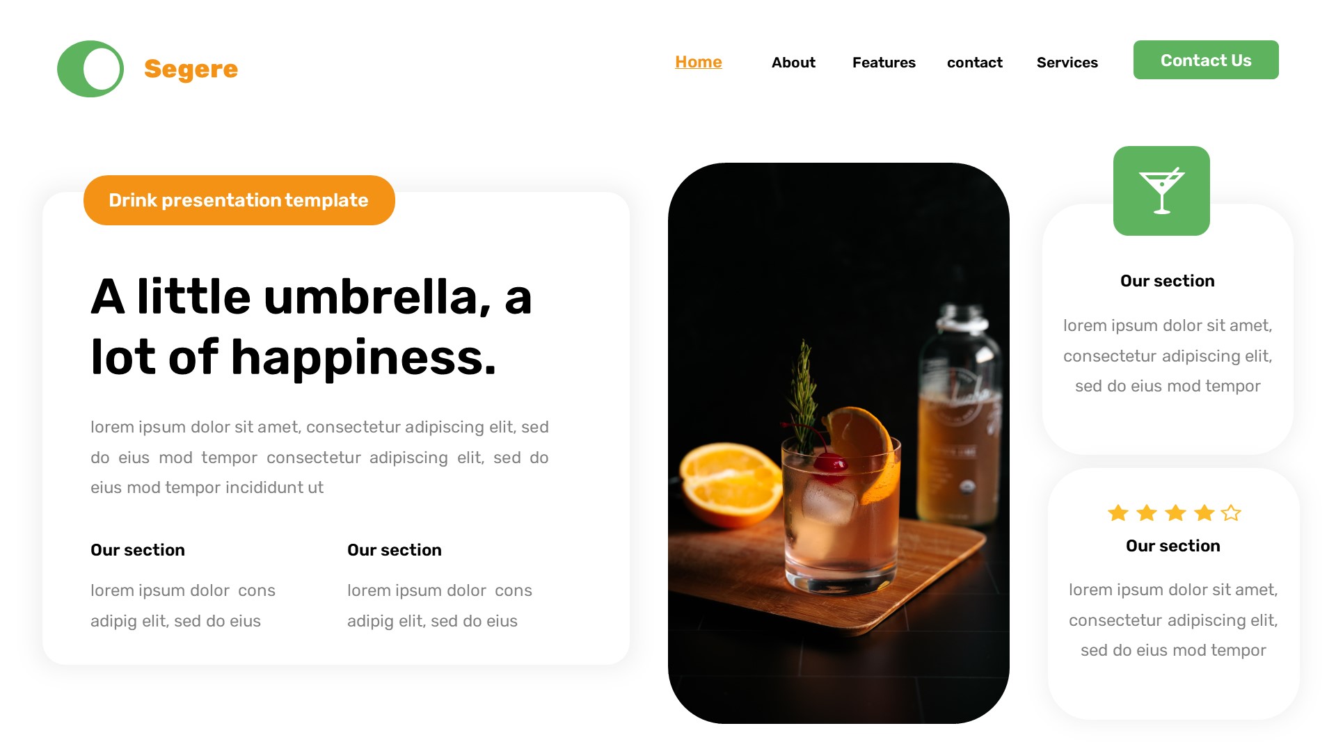 Segere - Drink Fresh Fruit Powerpoint Template, Presentation Templates