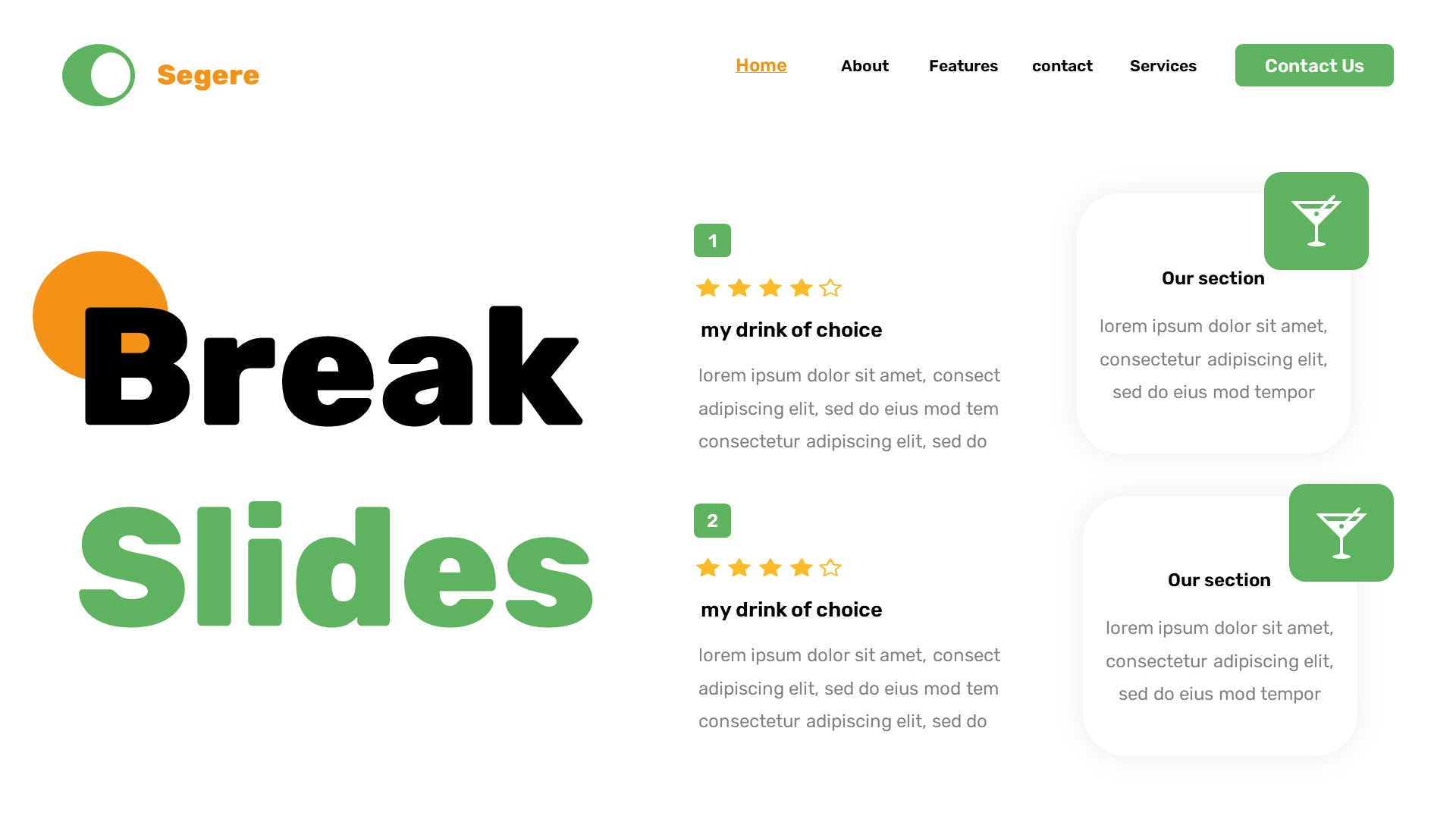 Segere - Drink Fresh Fruit Powerpoint Template, Presentation Templates