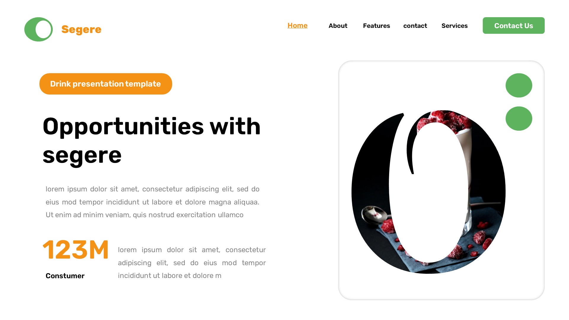 Segere - Drink Fresh Fruit Powerpoint Template, Presentation Templates