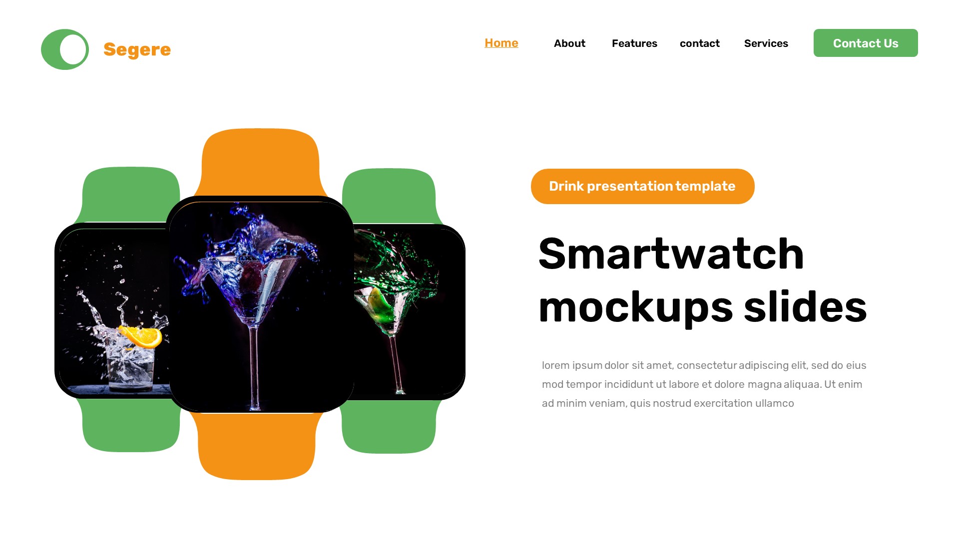 Segere - Drink Fresh Fruit Powerpoint Template, Presentation Templates