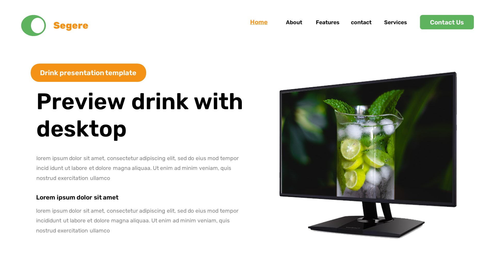 Segere - Drink Fresh Fruit Powerpoint Template, Presentation Templates