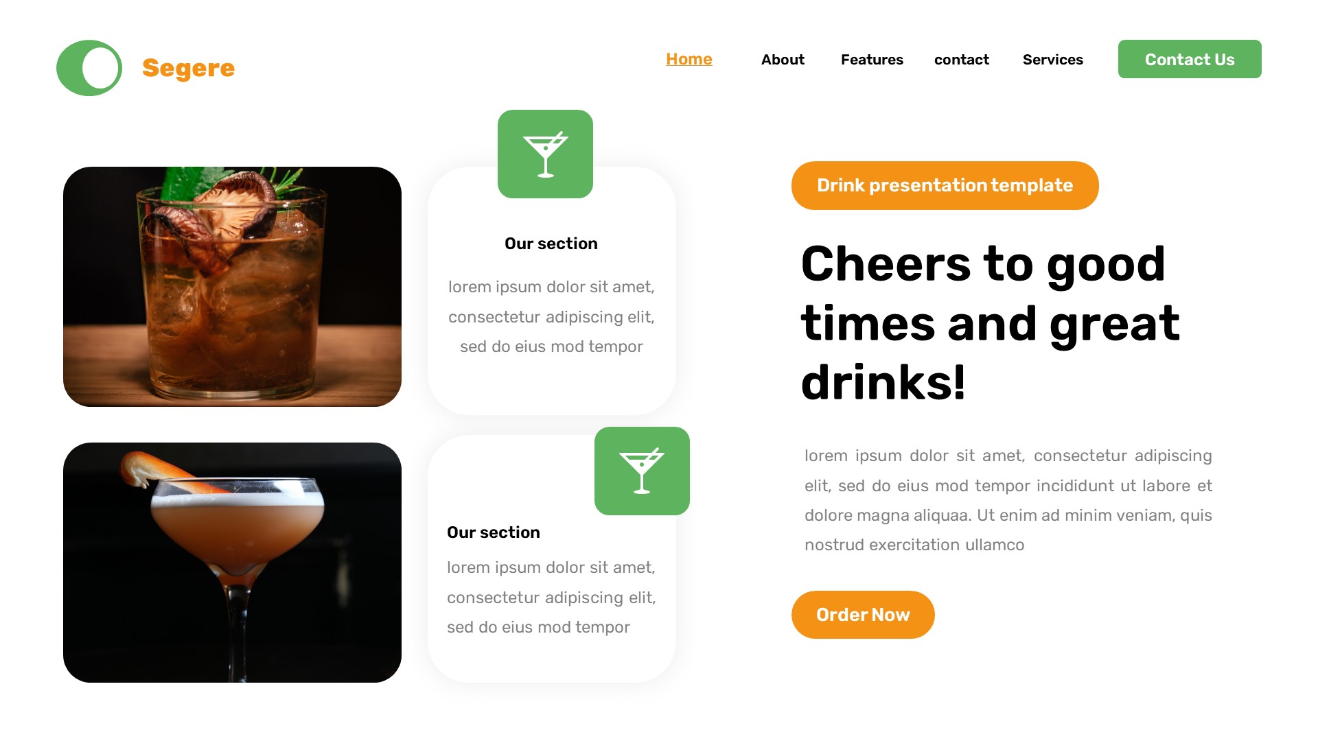 Segere - Drink Fresh Fruit Powerpoint Template, Presentation Templates