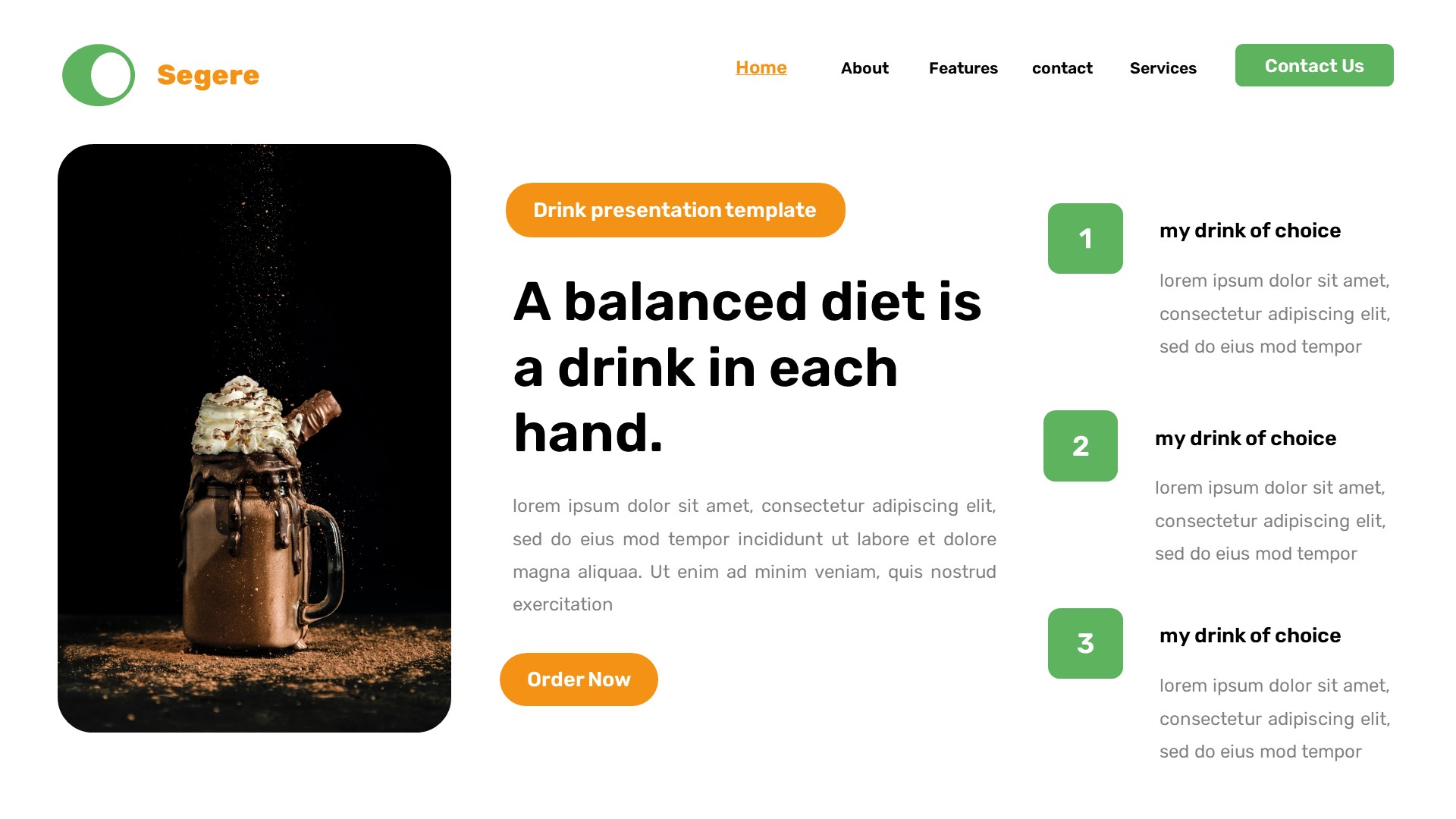 Segere - Drink Fresh Fruit Powerpoint Template, Presentation Templates