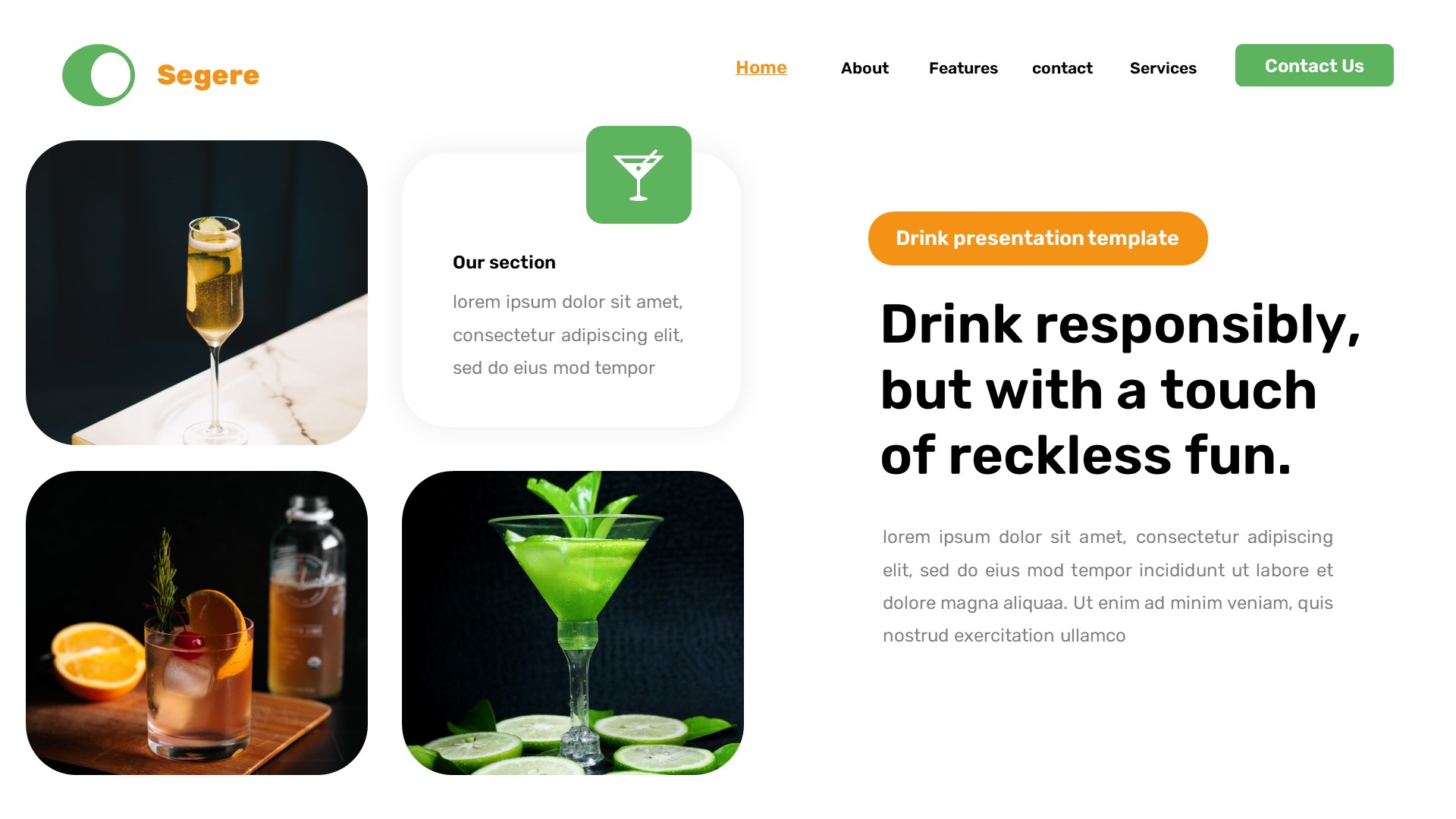 Segere - Drink Fresh Fruit Powerpoint Template, Presentation Templates