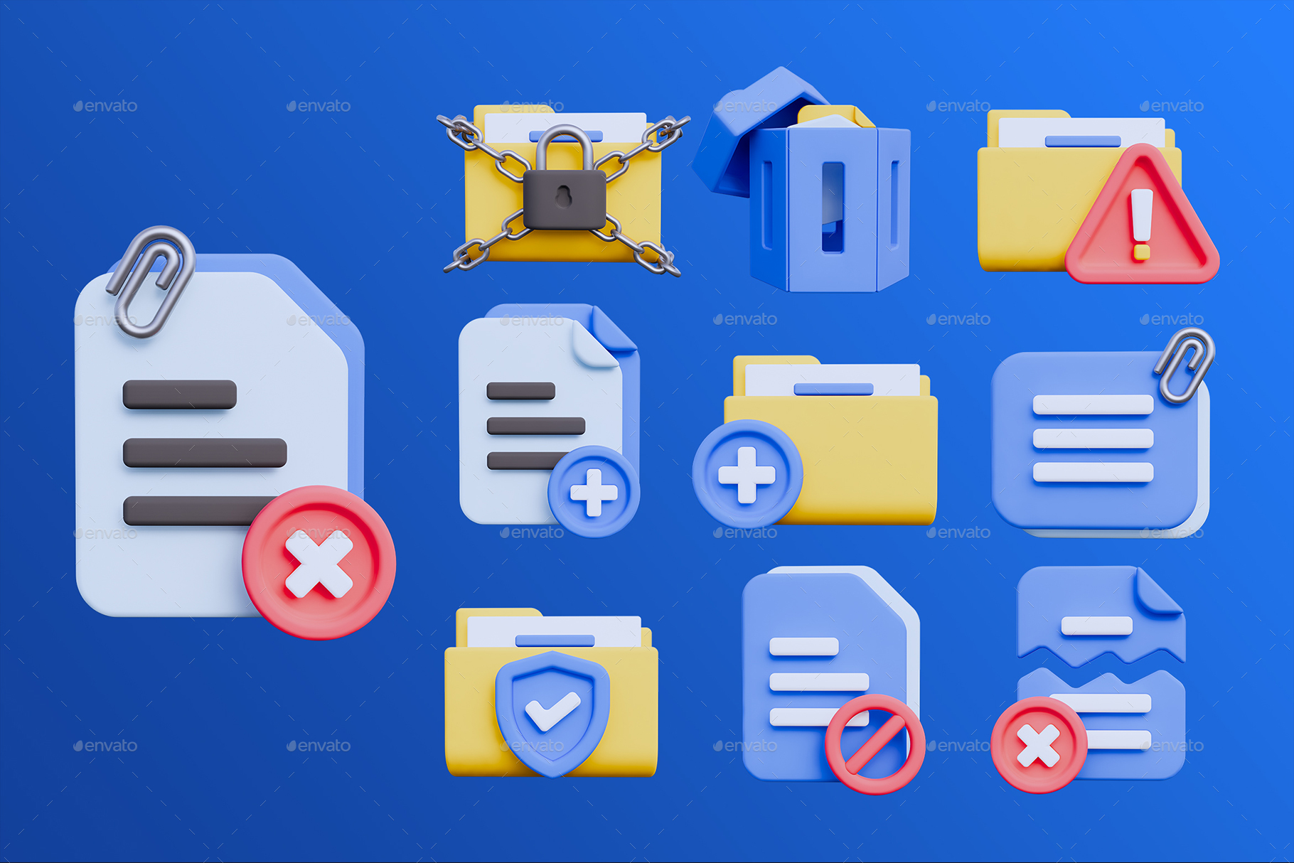 File and Folder 3D Icon Vol.2, Graphics | GraphicRiver