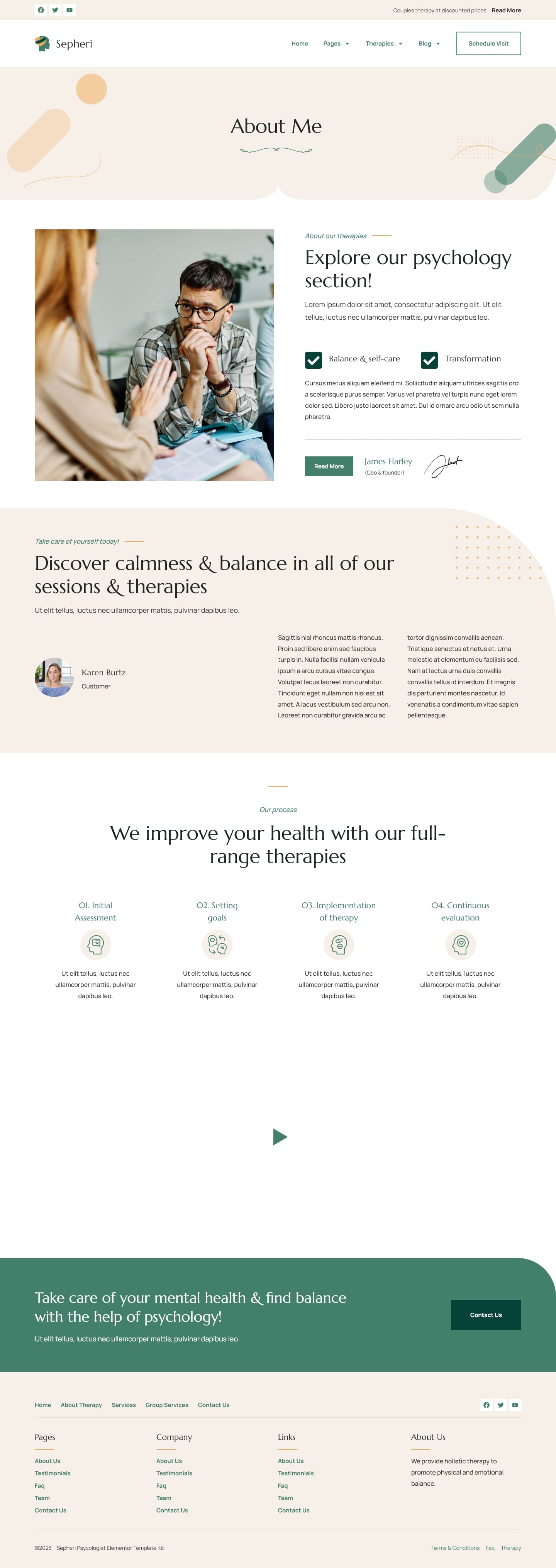 Sepheri - Psychologist Elementor Pro Template Kit by BimberOnline ...