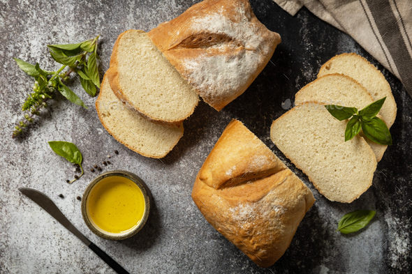 Fresh crispy Ciabatta bread. Stock Photo by khramovaelena | PhotoDune