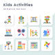 Kids Activities Flat Icons, Icons | GraphicRiver