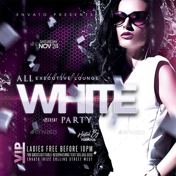 All White Party Flyer Template, Print Templates | GraphicRiver