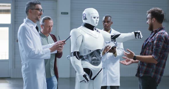 Scientists Testing a Humanoid Robots Hand Movement, Stock Footage ...