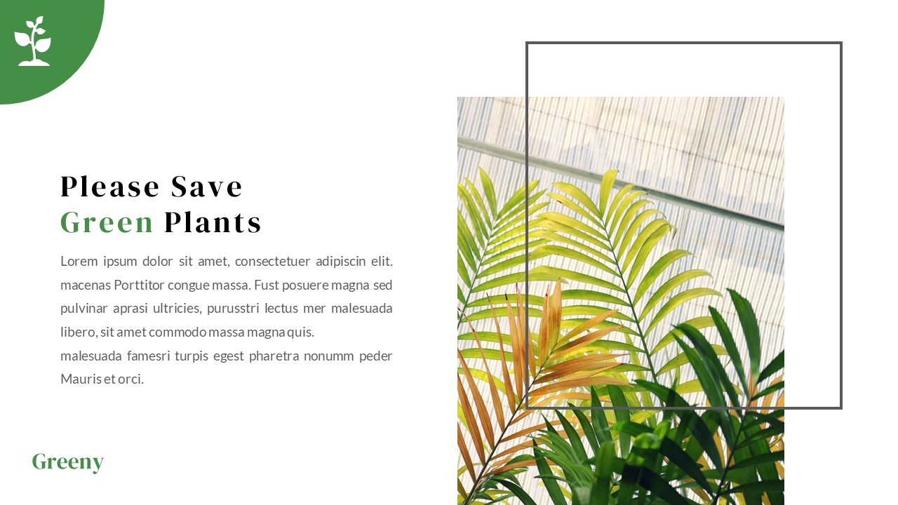Greeny - Minimalist Plant Powerpoint Template, Presentation Templates