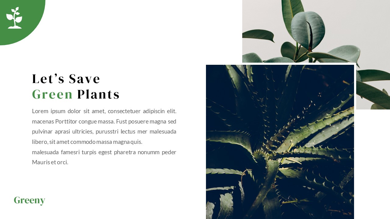 Greeny - Minimalist Plant Powerpoint Template, Presentation Templates