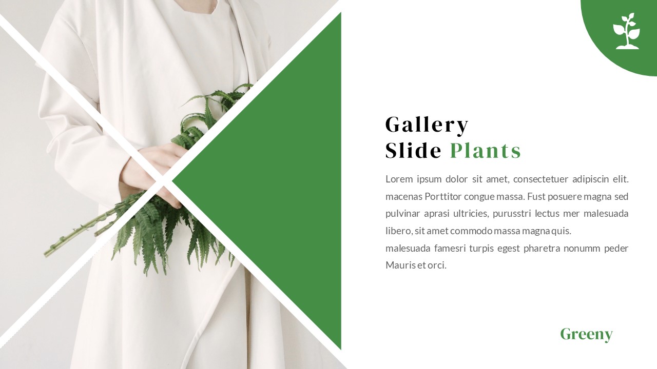 Greeny - Minimalist Plant Powerpoint Template, Presentation Templates