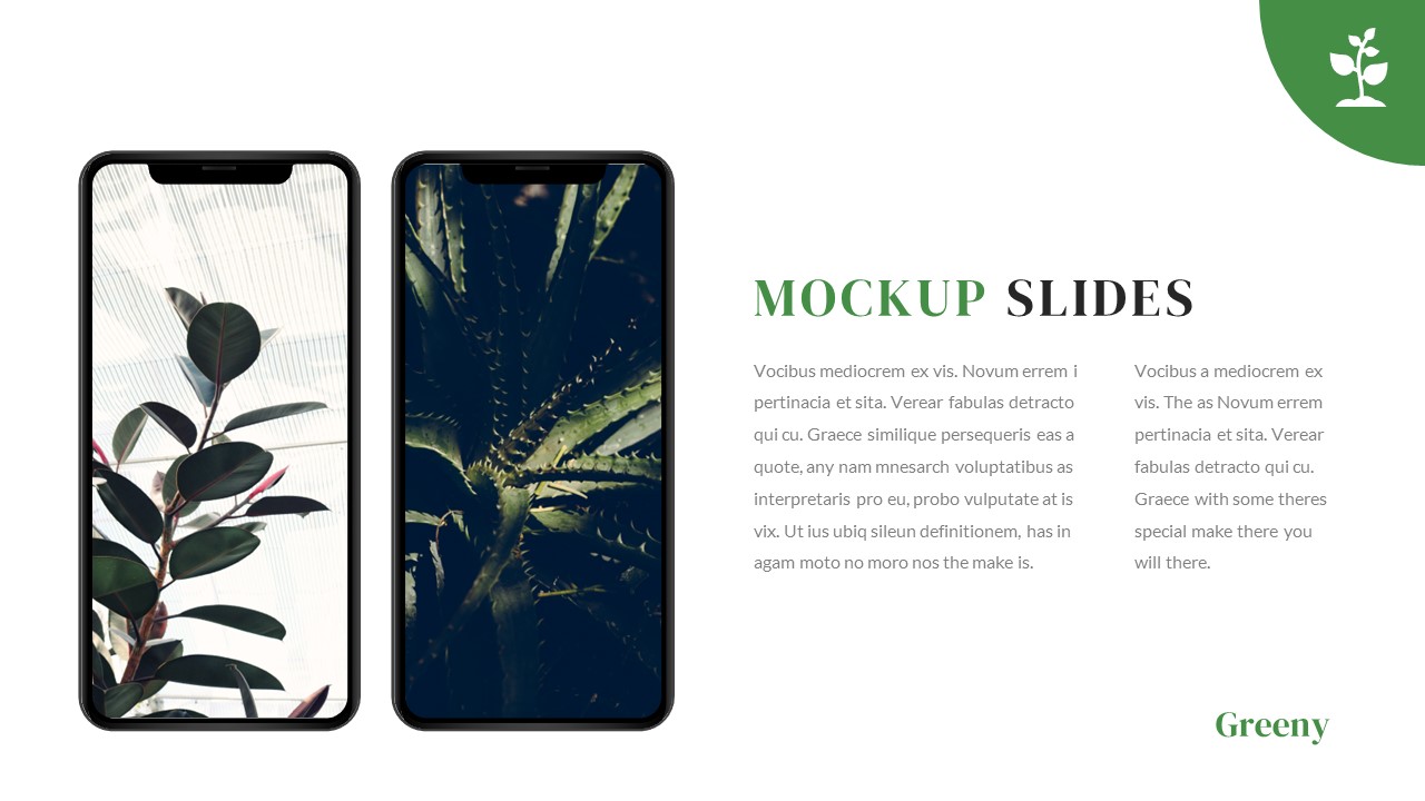 Greeny - Minimalist Plant Powerpoint Template, Presentation Templates