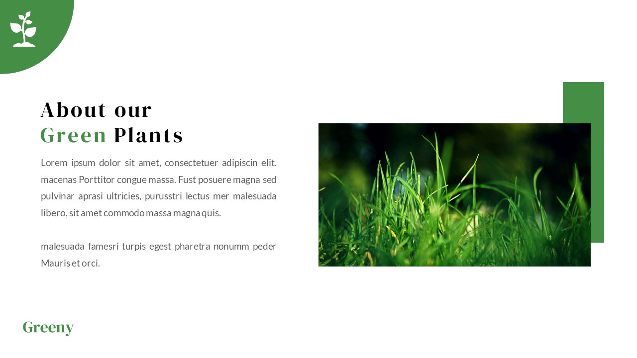Greeny - Minimalist Plant Powerpoint Template, Presentation Templates