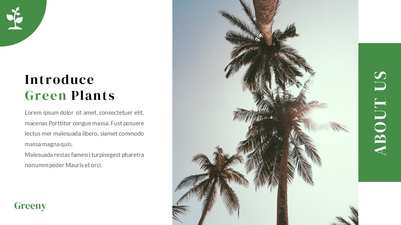 Greeny - Minimalist Plant Powerpoint Template, Presentation Templates