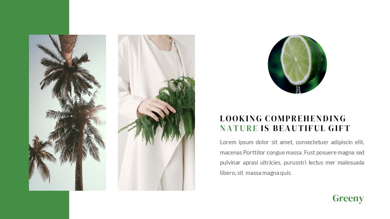 Greeny - Minimalist Plant Powerpoint Template, Presentation Templates