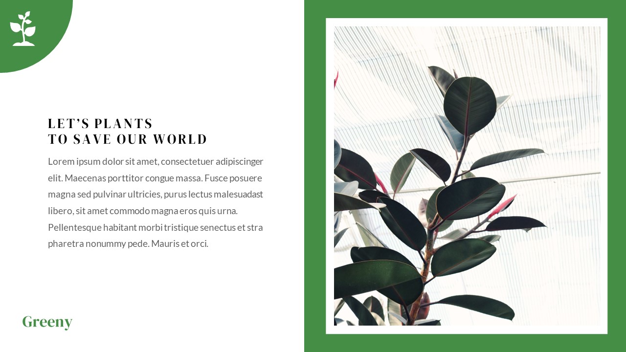 Greeny - Minimalist Plant Keynote Template, Presentation Templates