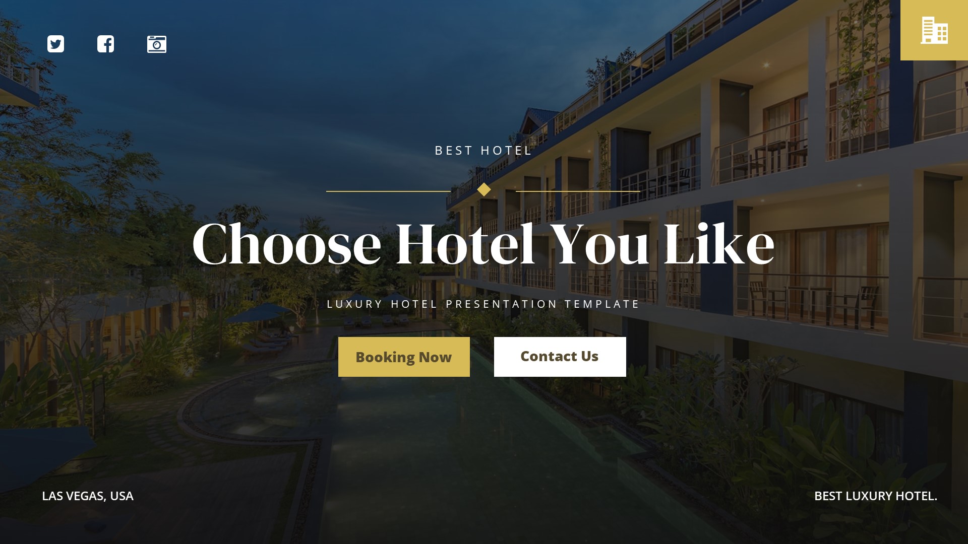Hoteliano - Luxury Hotel Google Slides Template, Presentation Templates