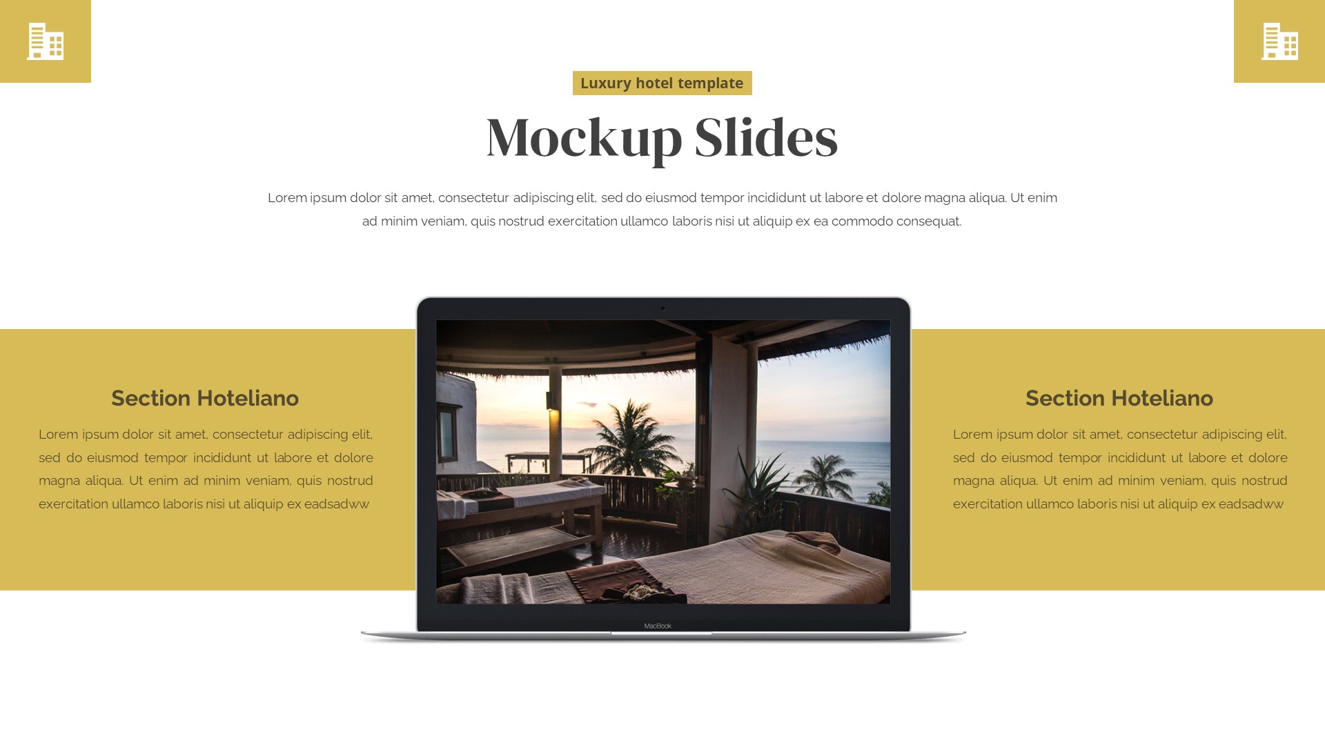 Hoteliano - Luxury Hotel Google Slides Template, Presentation Templates