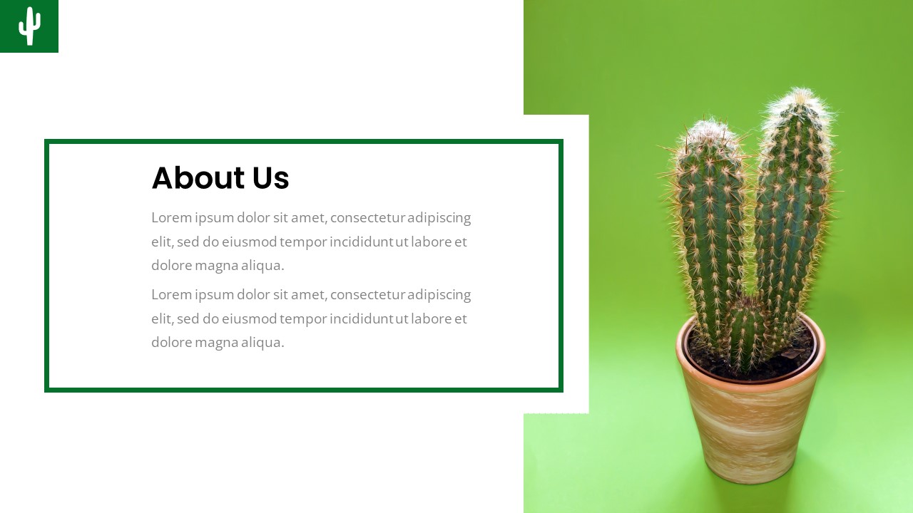 Kaktus - Plant Decoration Powerpoint Template, Presentation Templates