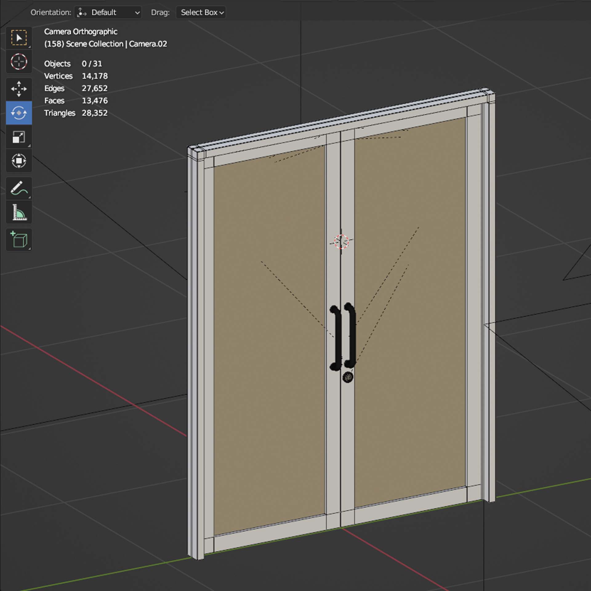 Double Frame Glass Swing Door by Samlakodad | 3DOcean