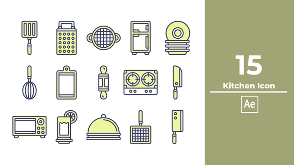 Kitchen Icon After Effect, After Effects Project Files | VideoHive