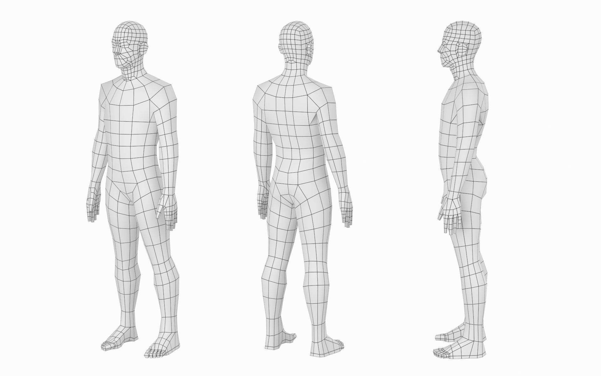 Natural Male in Rest Pose in 5 Topologies by valeriik | 3DOcean