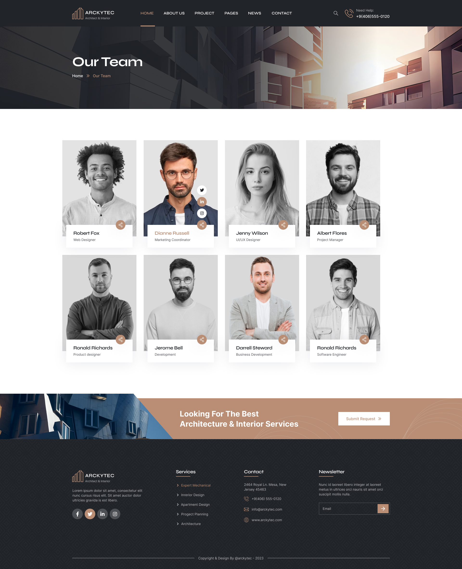 Arckytec – Architecture & Interior Design Figma Template by voidcoders