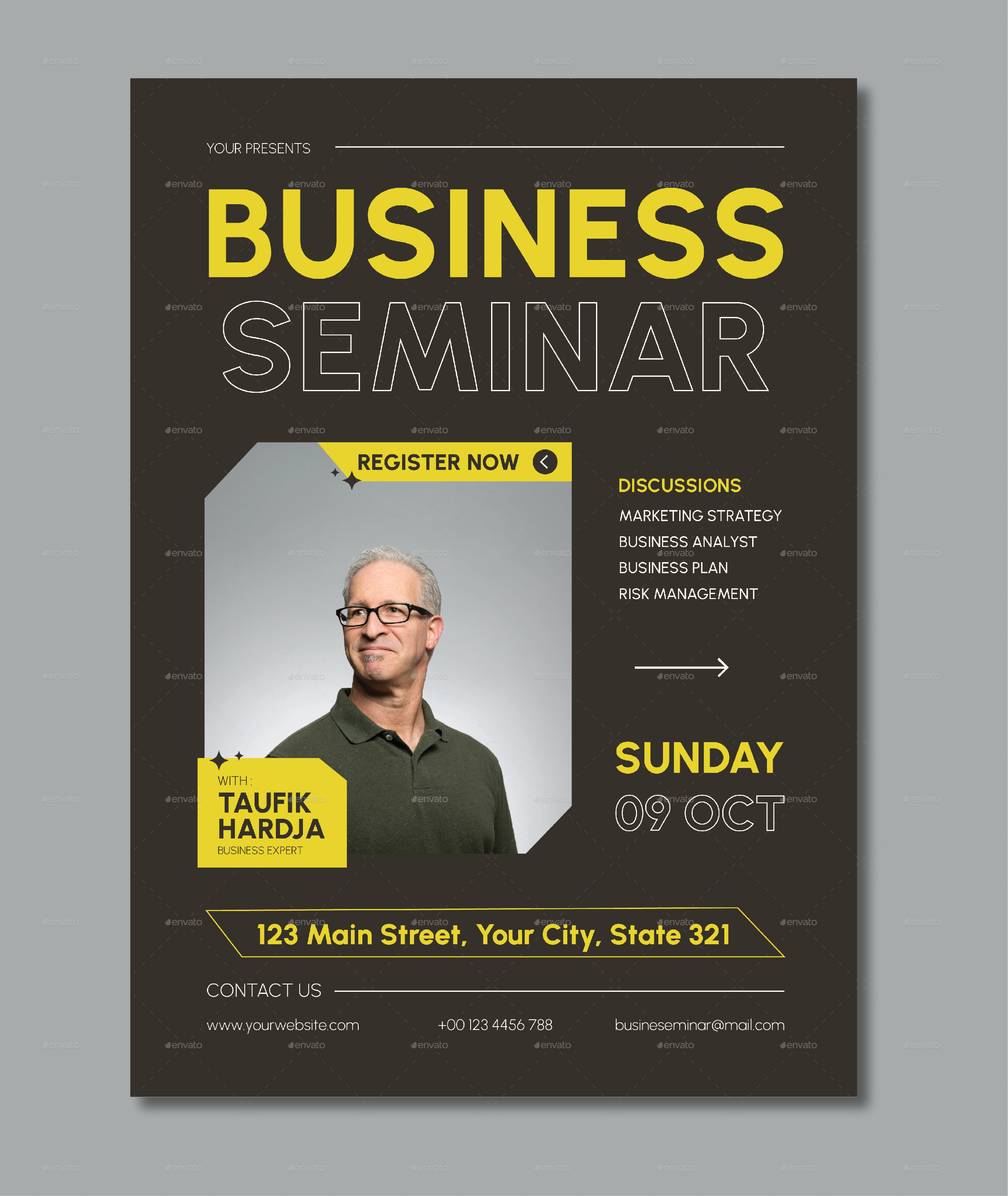 Simple Business Seminar Flyer Set, Print Templates | GraphicRiver