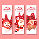 Vertical banner playing in the snow with santa claus Snowball and ...