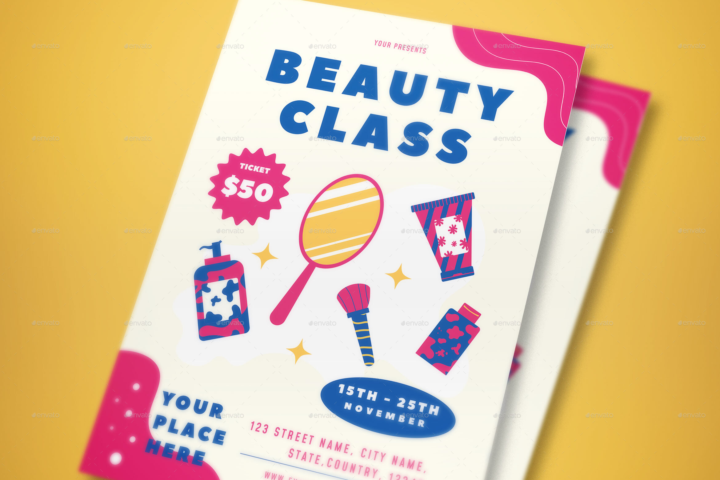 White Beauty Class Flyer, Print Templates | GraphicRiver