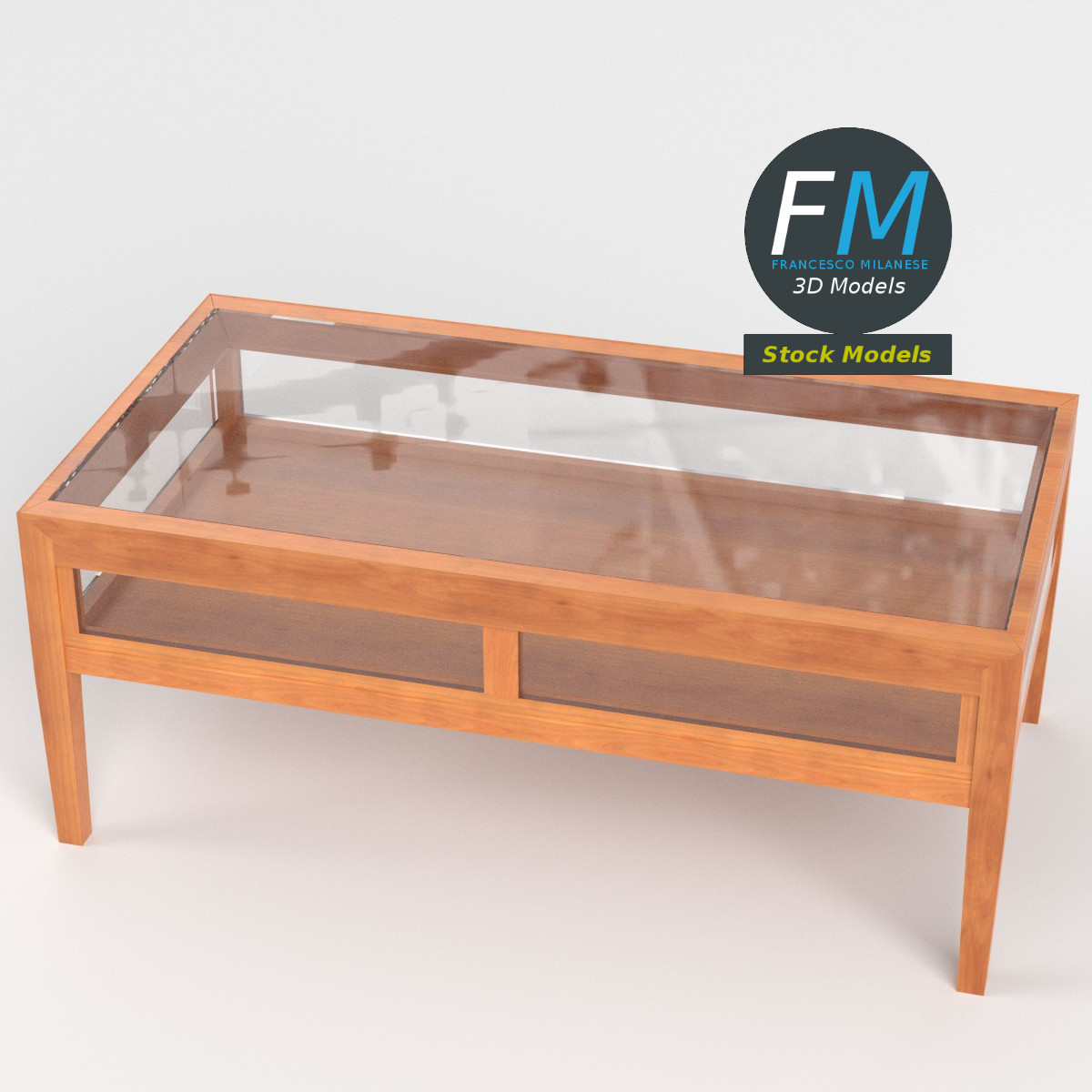 Wooden display table with glass panels by FrancescoMilanese85 | 3DOcean