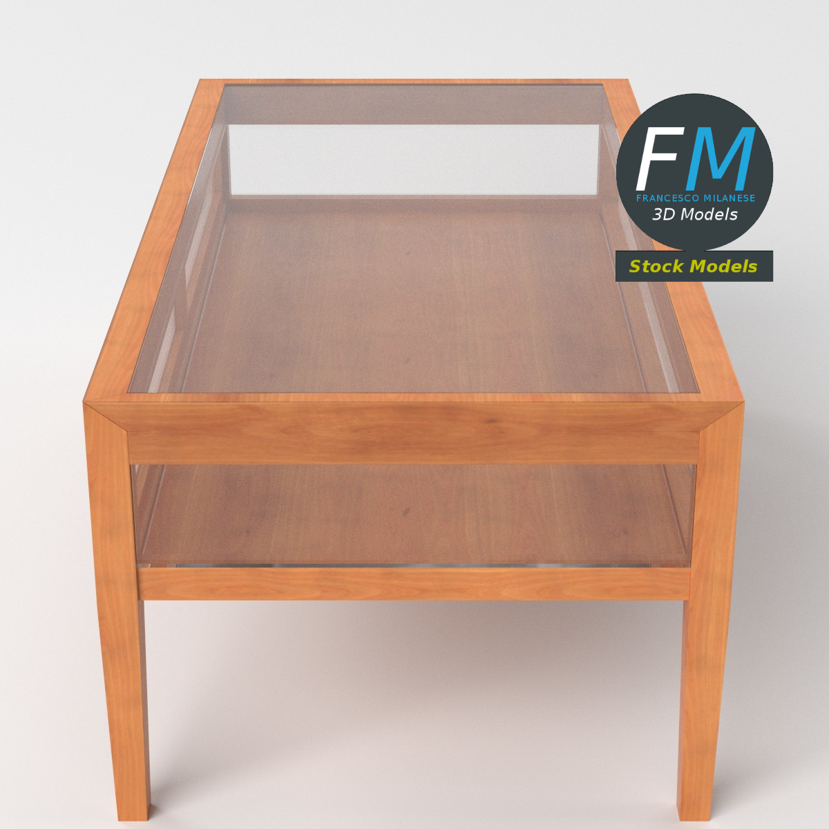 Wooden display table with glass panels by FrancescoMilanese85 | 3DOcean