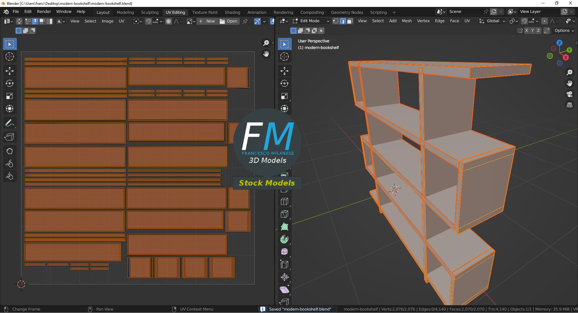 Modern bookshelf by FrancescoMilanese85 | 3DOcean
