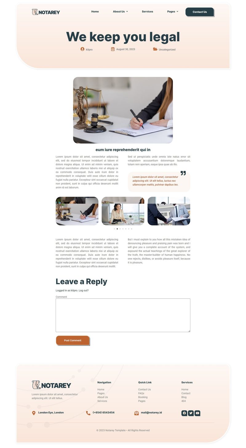 Notarey - Notary Public & Legal Services Elementor Template Kit by Kitpro