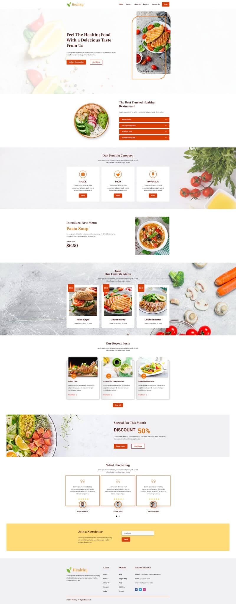 Healthy - Restaurant Elementor Template Kit by Nextdin | ThemeForest