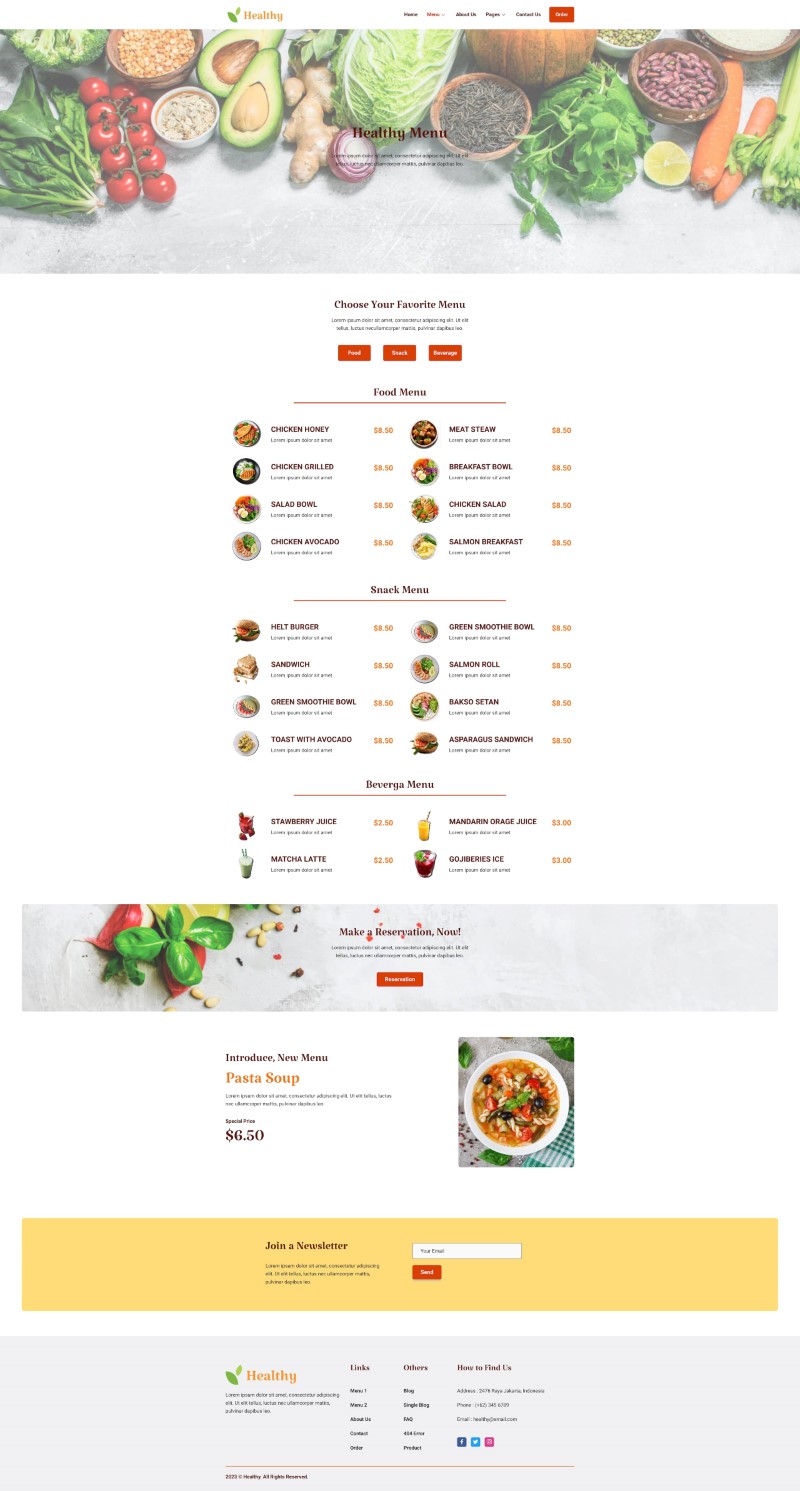 Healthy - Restaurant Elementor Template Kit by Nextdin | ThemeForest