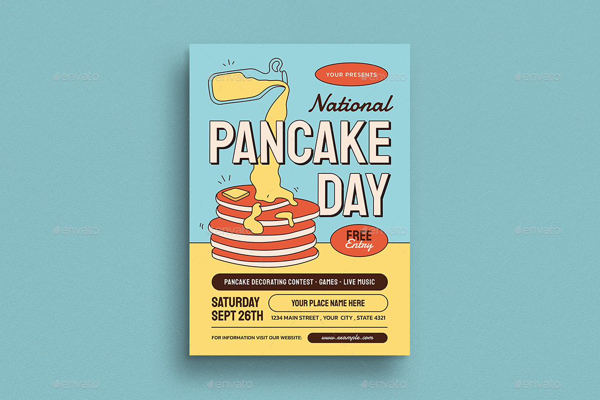 Pancake Day Event Flyer, Print Templates | GraphicRiver