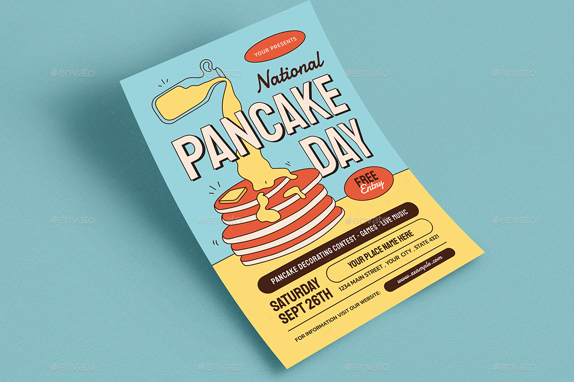 Pancake Day Event Flyer, Print Templates | GraphicRiver