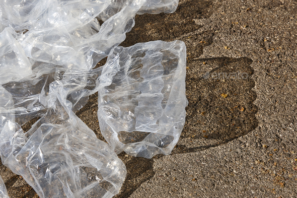 Plastic waste. Disposable management. PVC pollution. Global warning ...