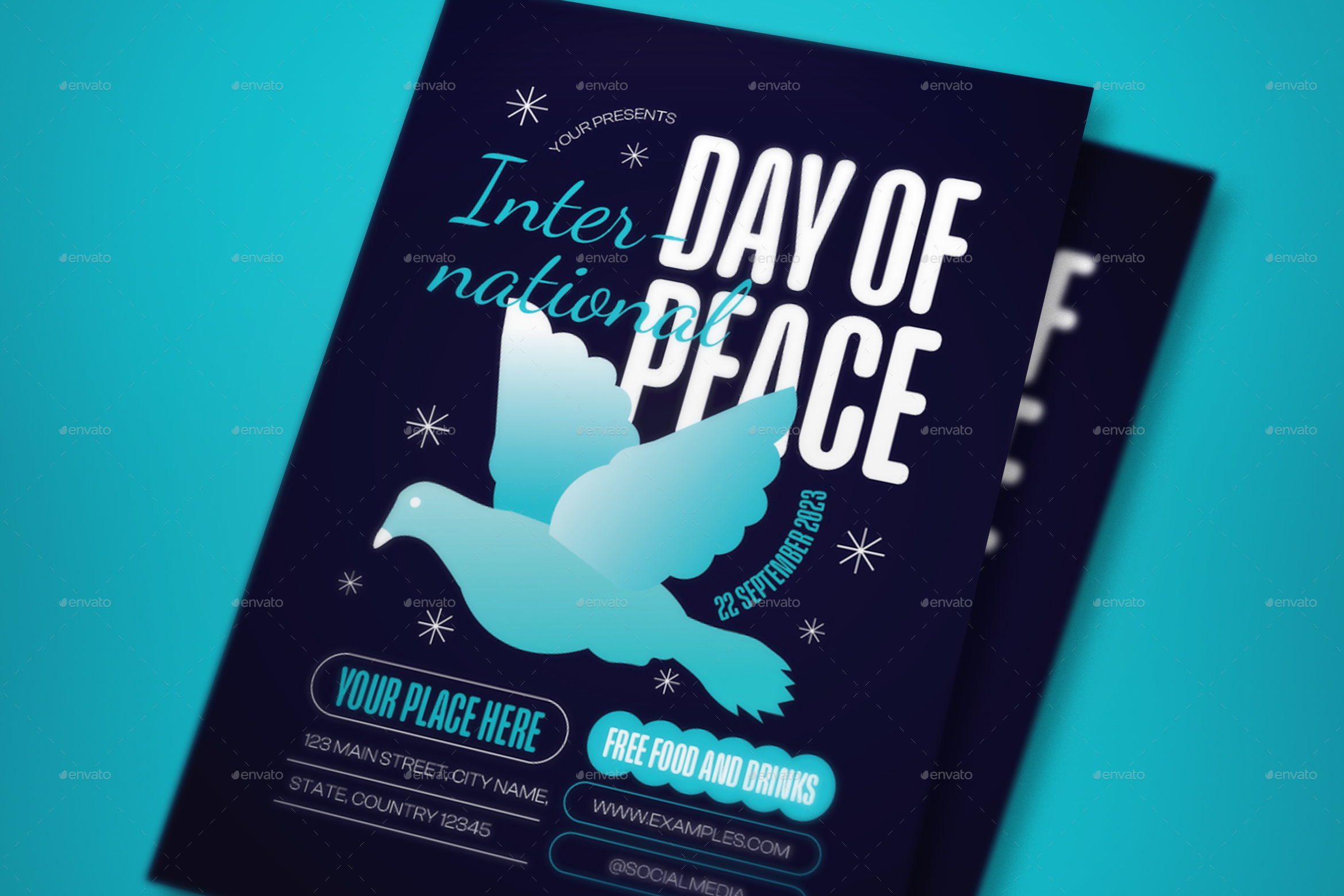 Gradient Flat Design Minimalist International Day of Peace Flyer Set ...