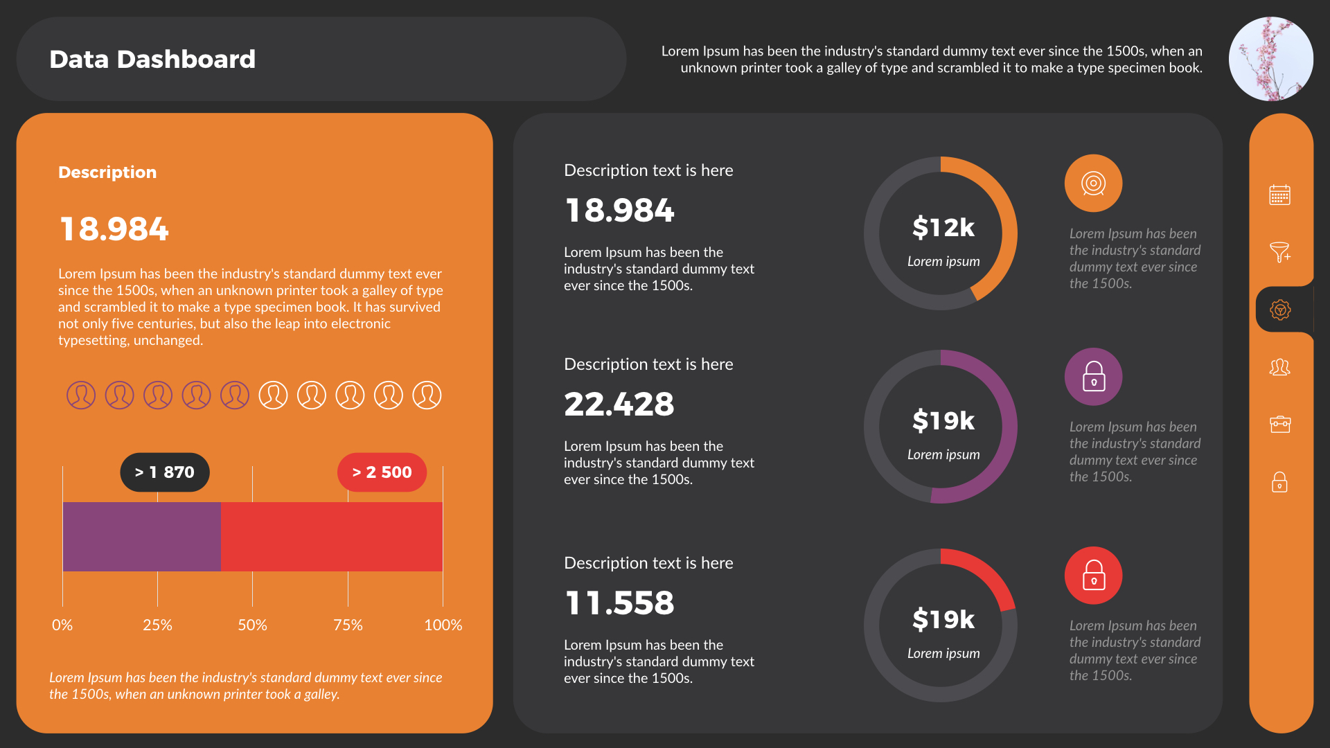 Project Data Dashboards Keynote Presentation Template, Presentation ...