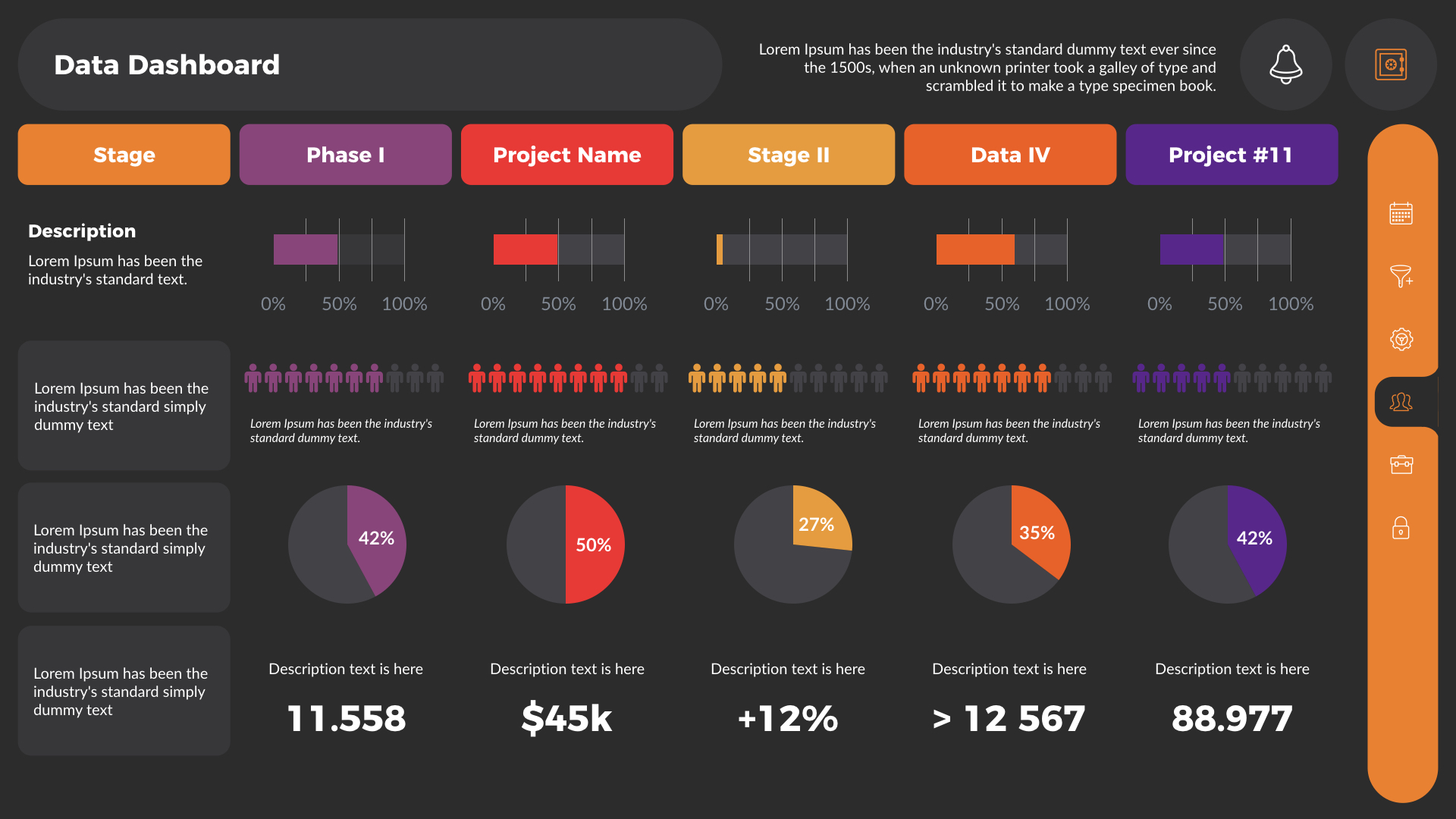 Project Data Dashboards Keynote Presentation Template, Presentation ...