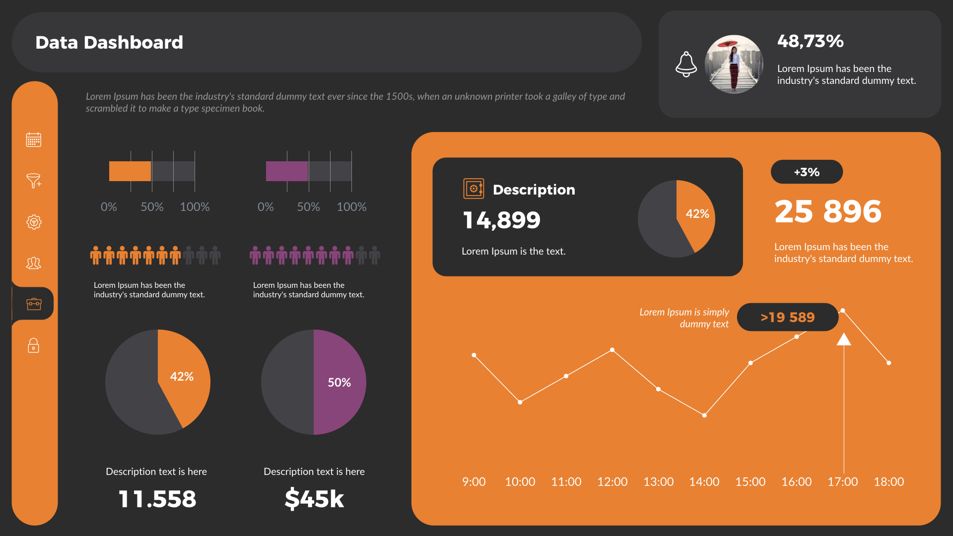 Project Data Dashboards Keynote Presentation Template, Presentation ...