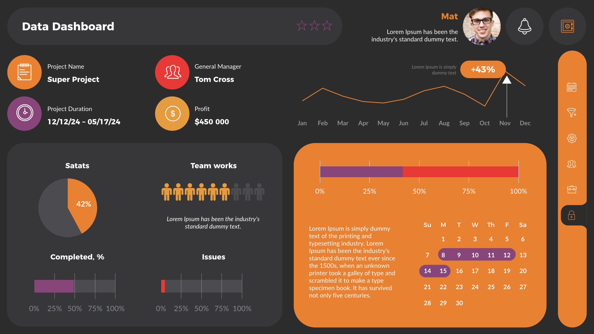 Project Data Dashboards Keynote Presentation Template, Presentation ...