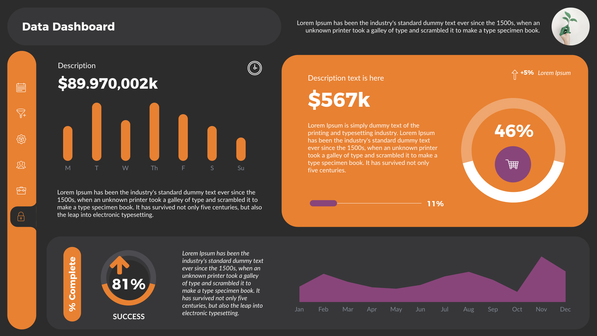 Project Data Dashboards Keynote Presentation Template, Presentation ...