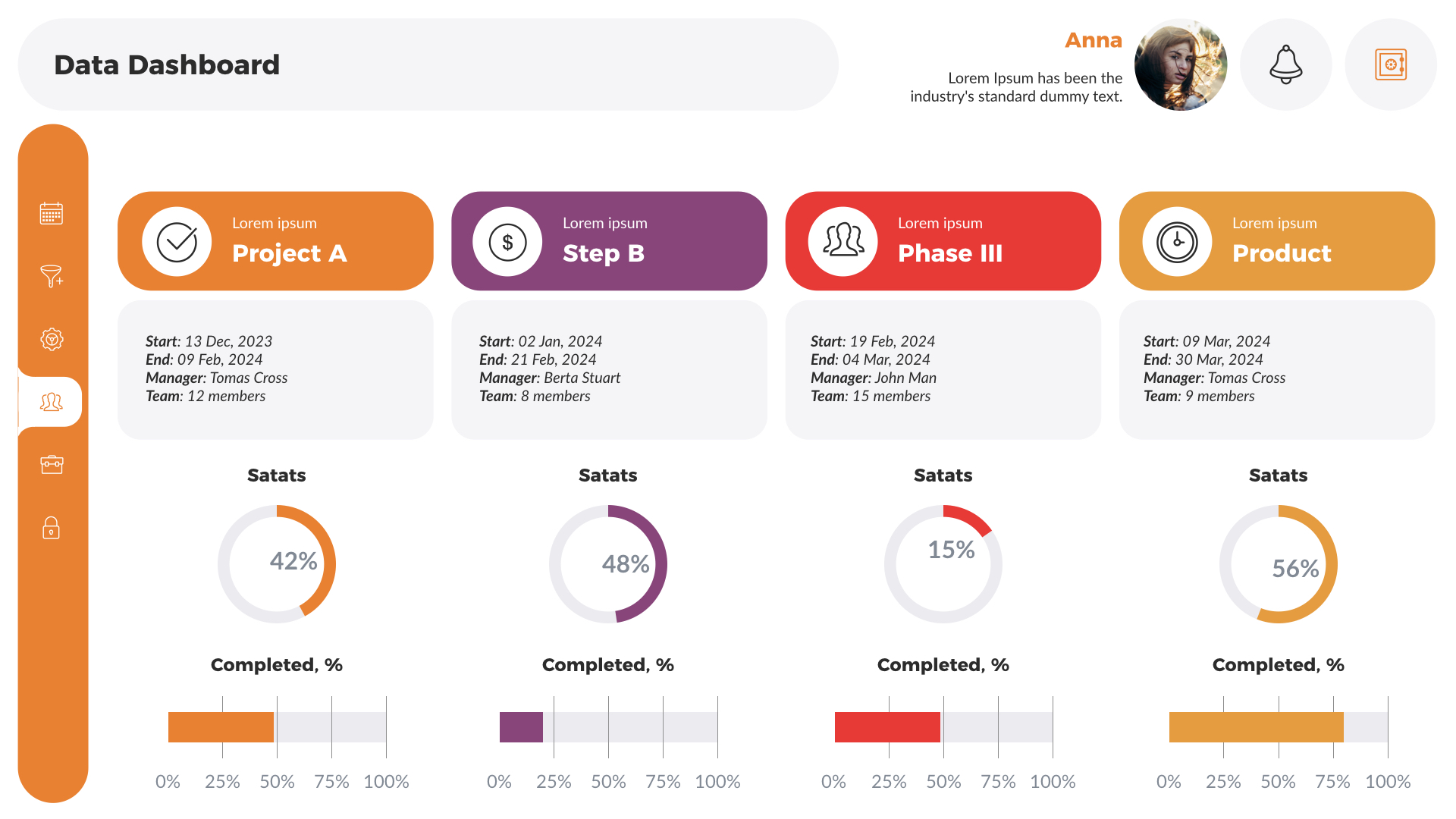 Project Data Dashboards Keynote Presentation Template, Presentation ...