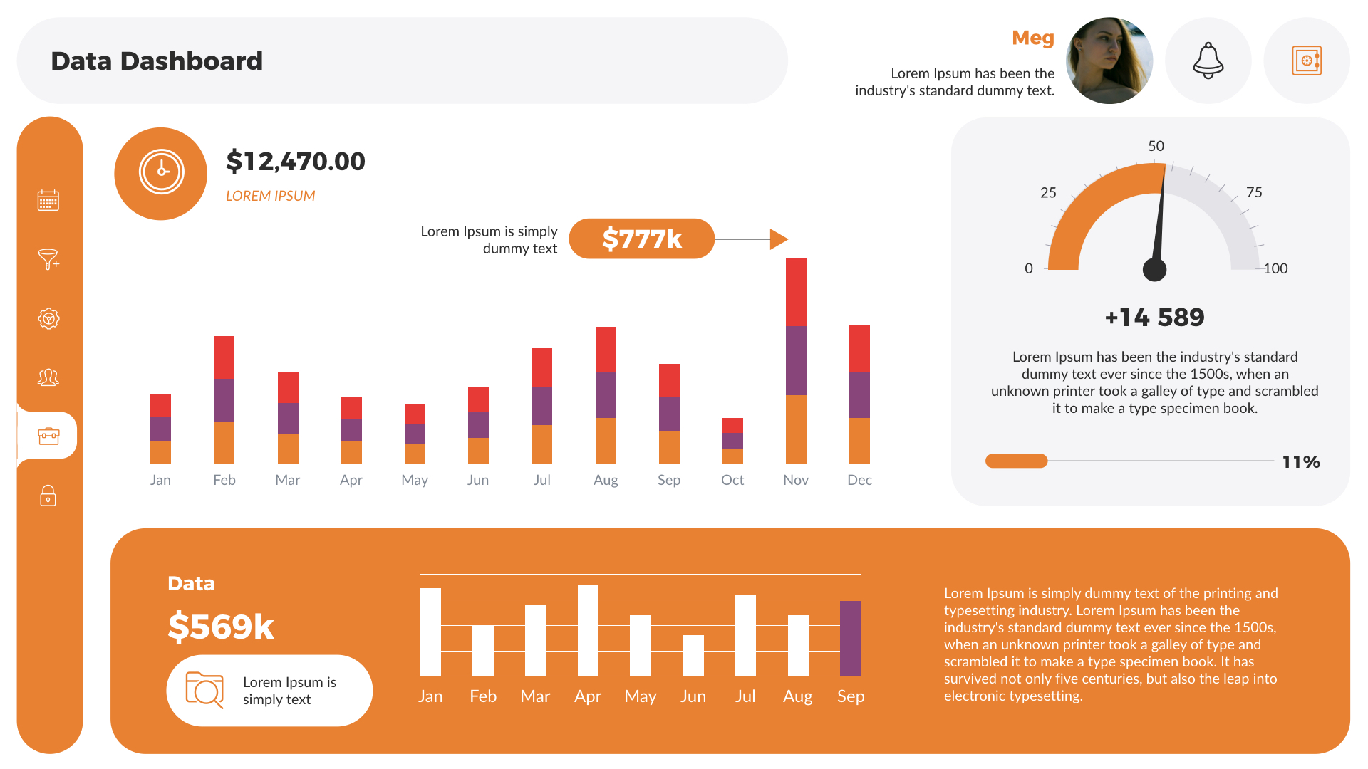 Project Data Dashboards Keynote Presentation Template, Presentation ...